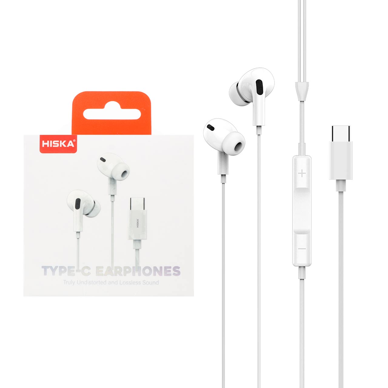 هندزفری باسیم با پورت Hiska Type-C مدل HK-707C - سفید - فروشگاه - پنل فروشگاهی eways