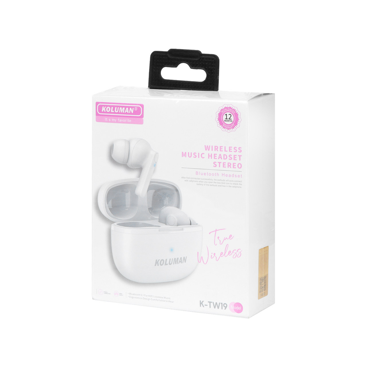 ایرفون بی سیم Koluman مدل K-TW19 - سفید (گارانتی یکساله PMC) - فروشگاه - پنل فروشگاهی eways