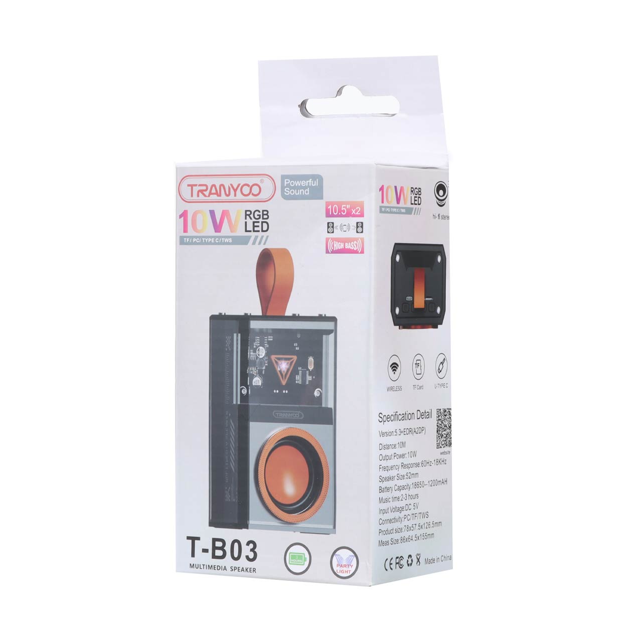 اسپیکر بی سیم Tranyoo مدل T-B03 - مشکی - فروشگاه - پنل فروشگاهی eways