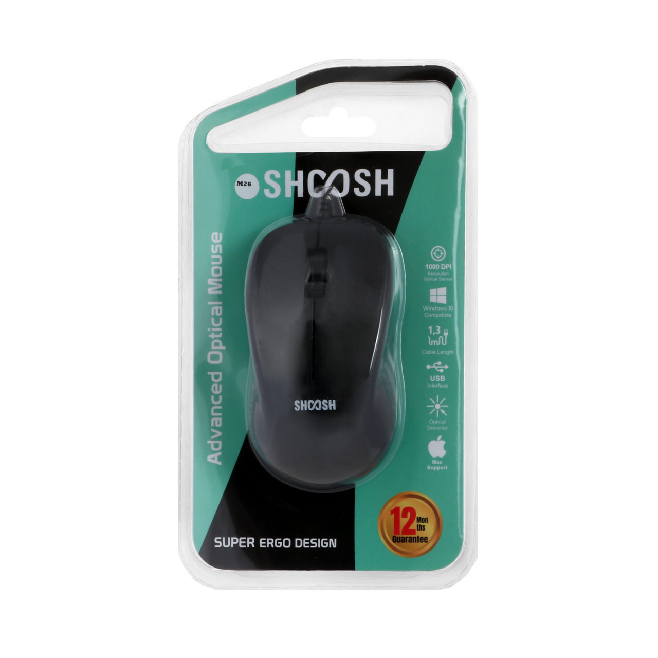 ماوس باسیم Shoosh مدل M26 - مشکی - SMO - فروشگاه - پنل فروشگاهی eways