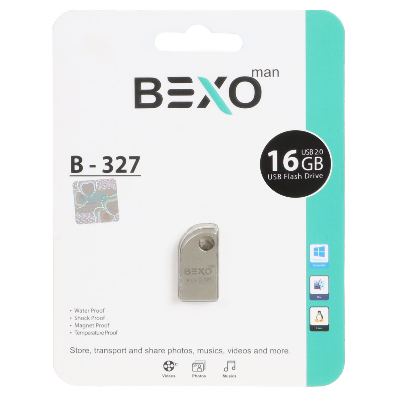 BEXO B-327 USB2.0 Flash Memory - 16GB (گارانتی داده پردازی آواتک) نقره ...