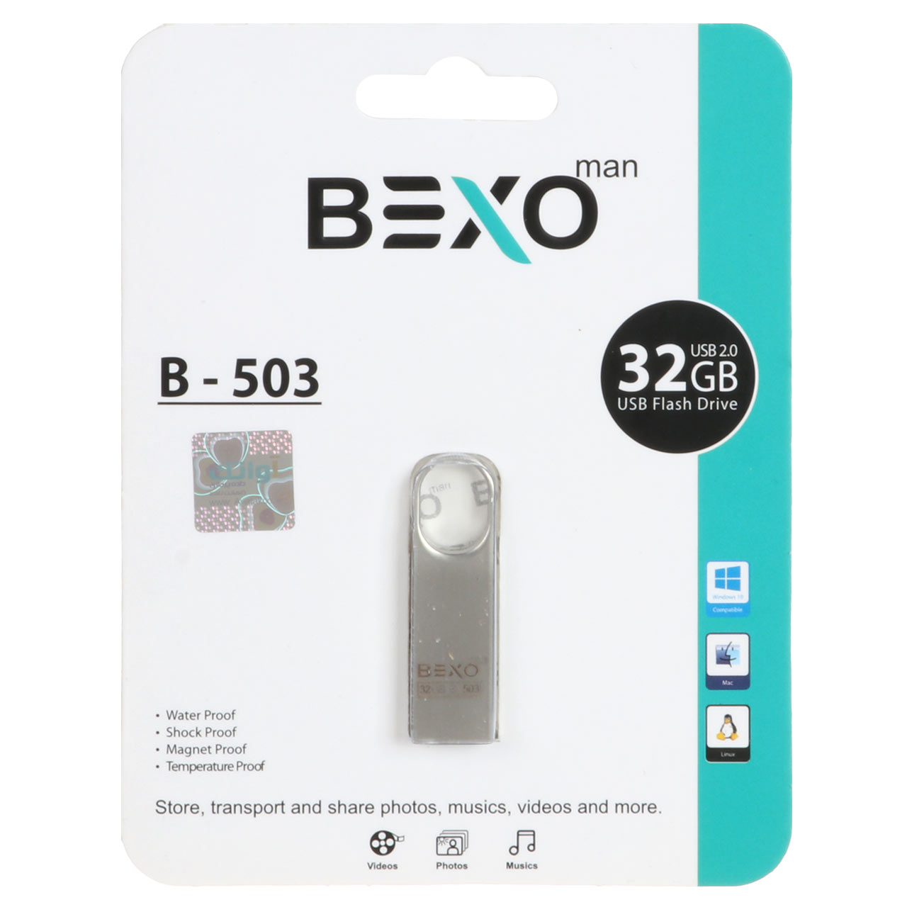 BEXO B-503 USB2.0 Flash Memory - 32GB (گارانتی داده پردازی آواتک) نقره ای - فروشگاه - پنل ...