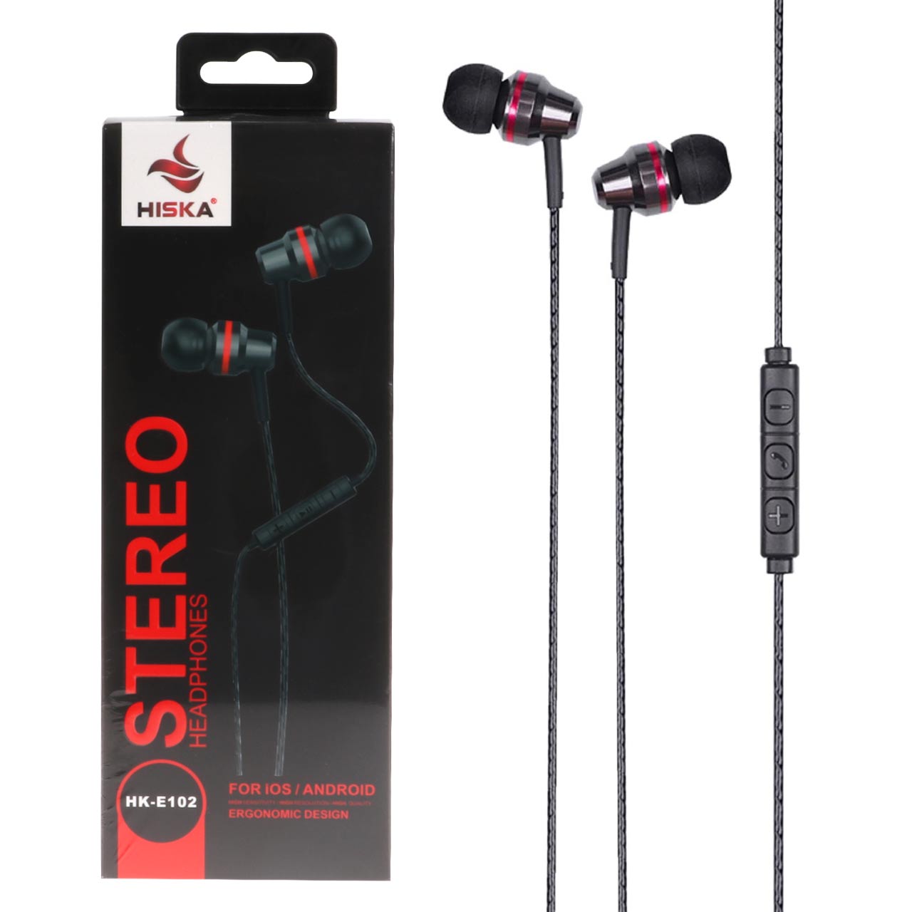 هندزفری باسیم HISKA مدل HK-E102 - مشکی - فروشگاه - پنل فروشگاهی eways