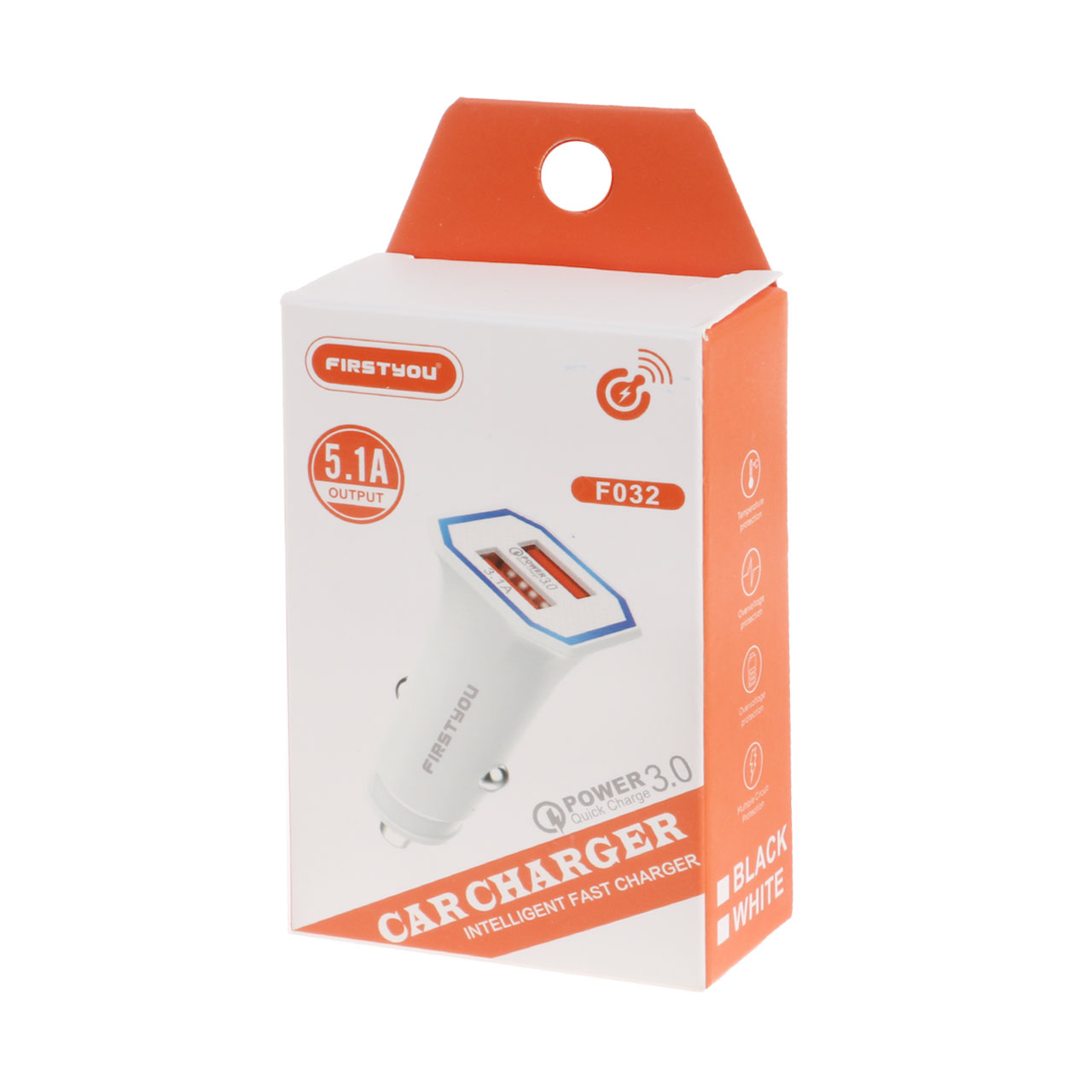 شارژر فندکی فست دو پورت FIRSTYOU مدل F032 15W - مشکی - MMS - فروشگاه - پنل فروشگاهی eways