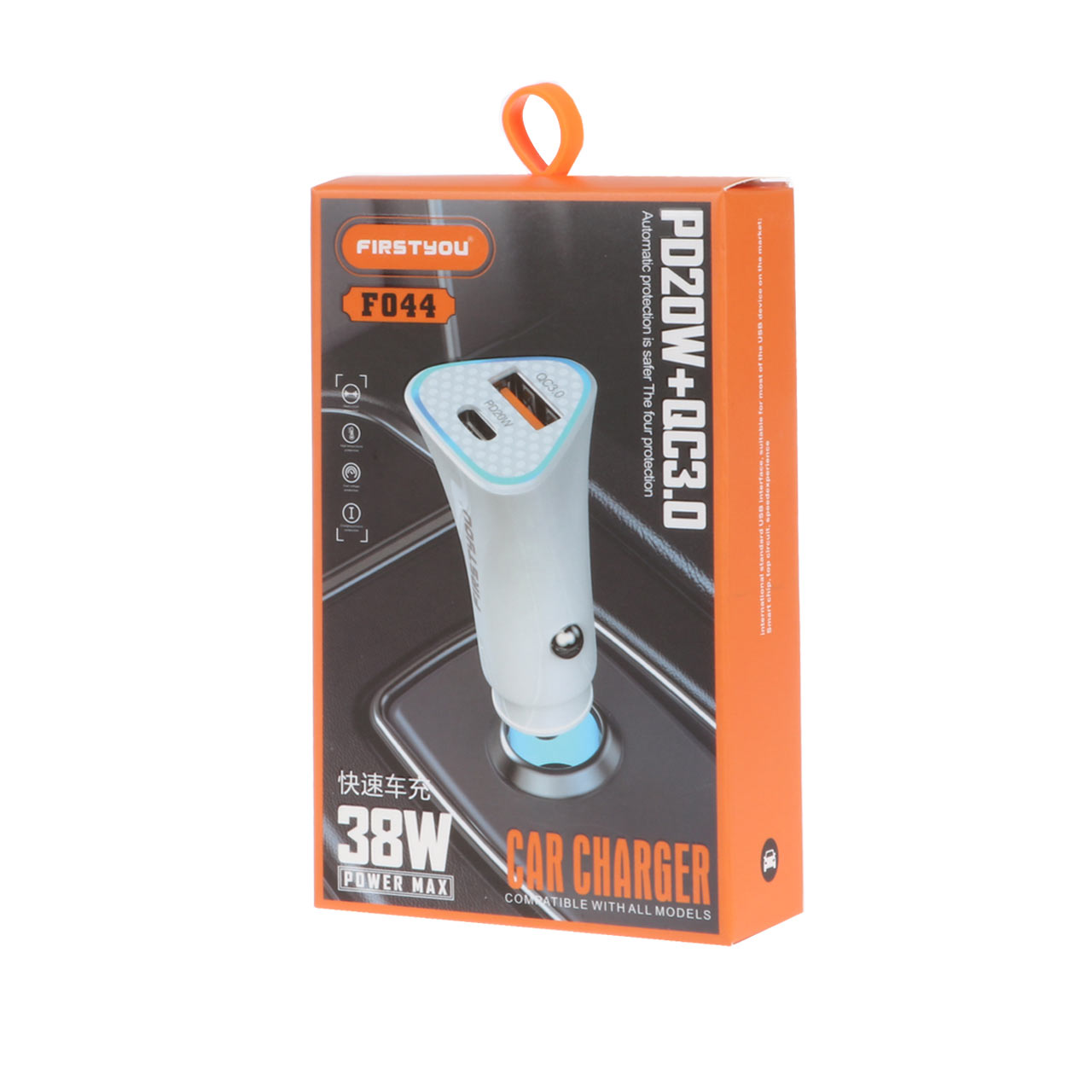 شارژر فندکی فست و PD دو پورت FIRSTYOU مدل F044 38W - مشکی - MMS - فروشگاه - پنل فروشگاهی eways