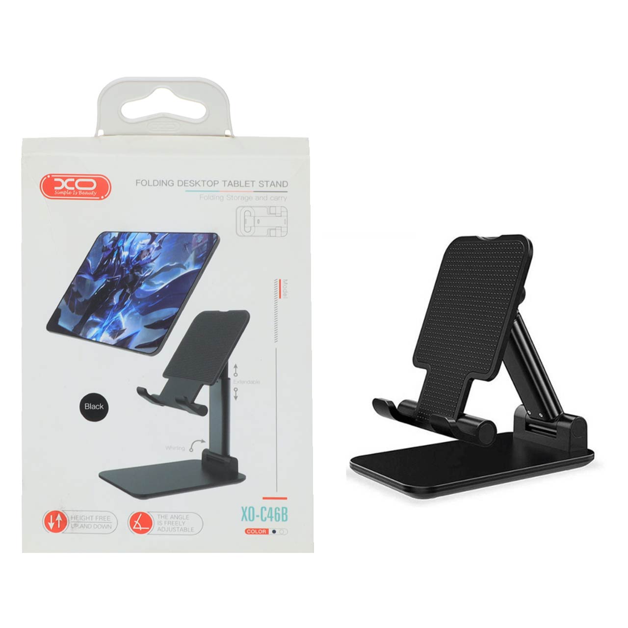 هولدر تبلت XO مدل C46B - مشکی (کارکرده) - فروشگاه - پنل فروشگاهی eways