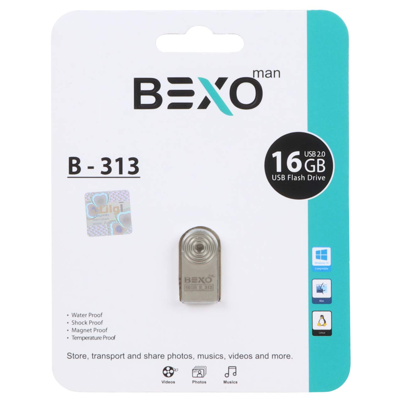 BEXO B-313 USB2.0 Flash Memory - 16GB (گارانتی داده پردازی آواتک) نقره ای - فروشگاه - پنل ...