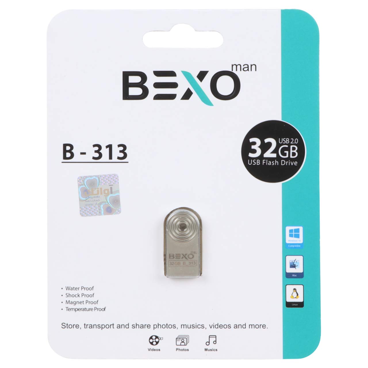 BEXO B-313 USB2.0 Flash Memory - 32GB (گارانتی داده پردازی آواتک) نقره ای - فروشگاه - پنل ...
