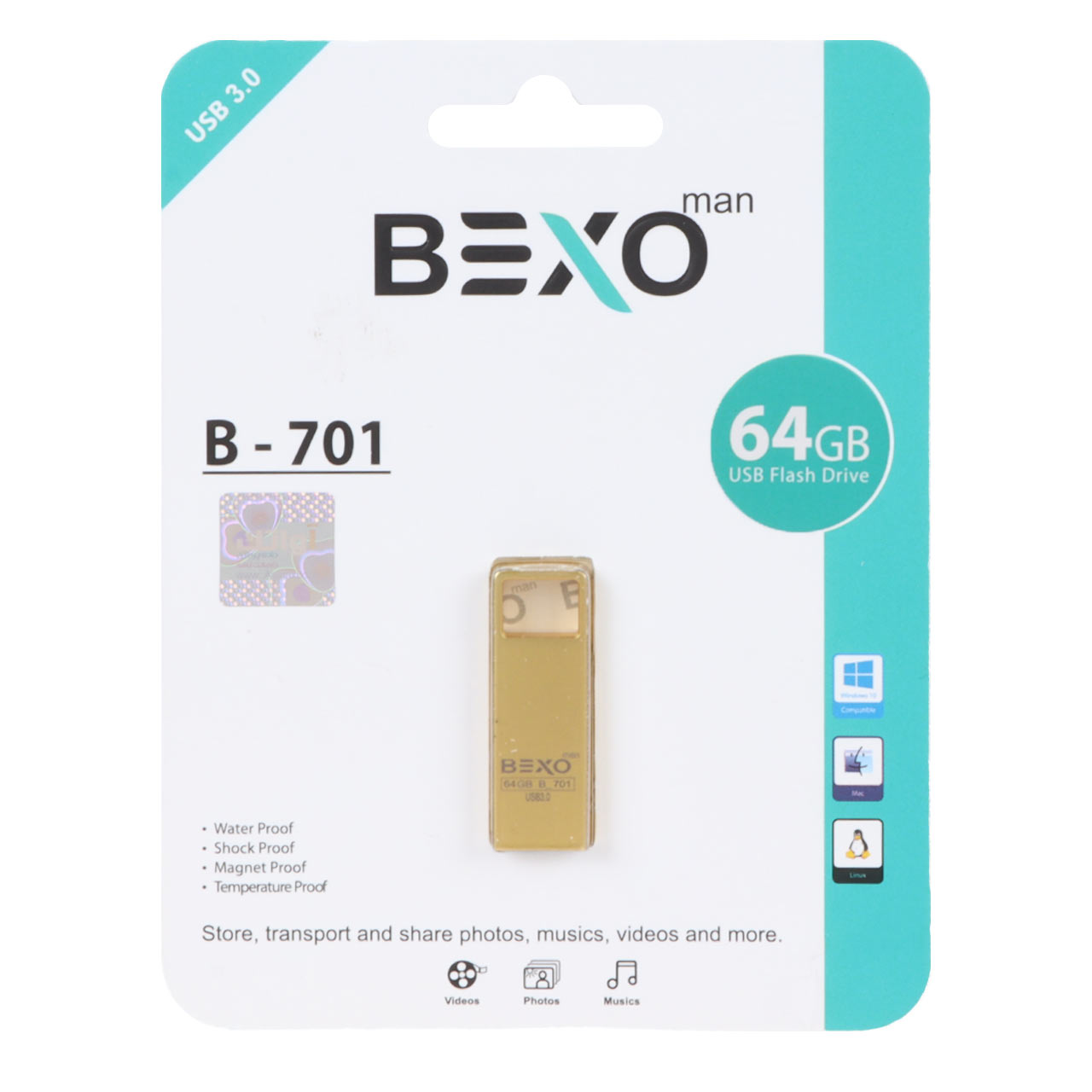 BEXO B-701 USB3.0 Flash Memory - 64GB (گارانتی داده پردازی آواتک) طلایی - فروشگاه - پنل فروشگاهی ...