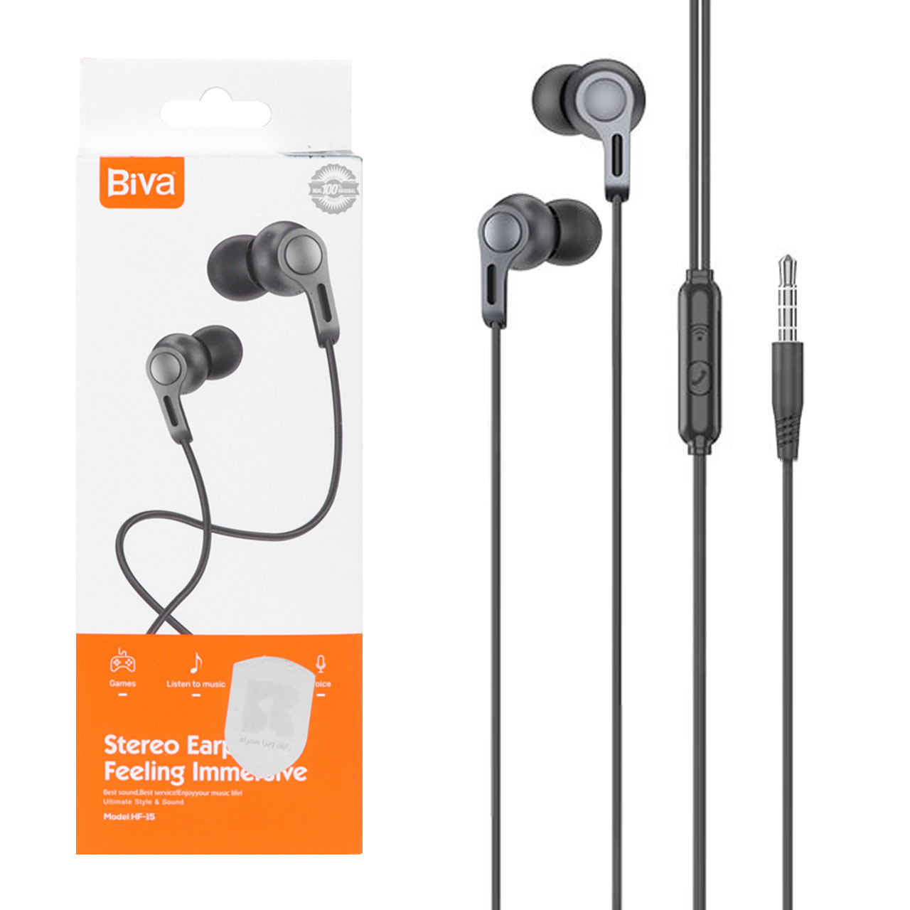 هندزفری باسیم Biva مدل HF-15 - مشکی - فروشگاه - پنل فروشگاهی eways
