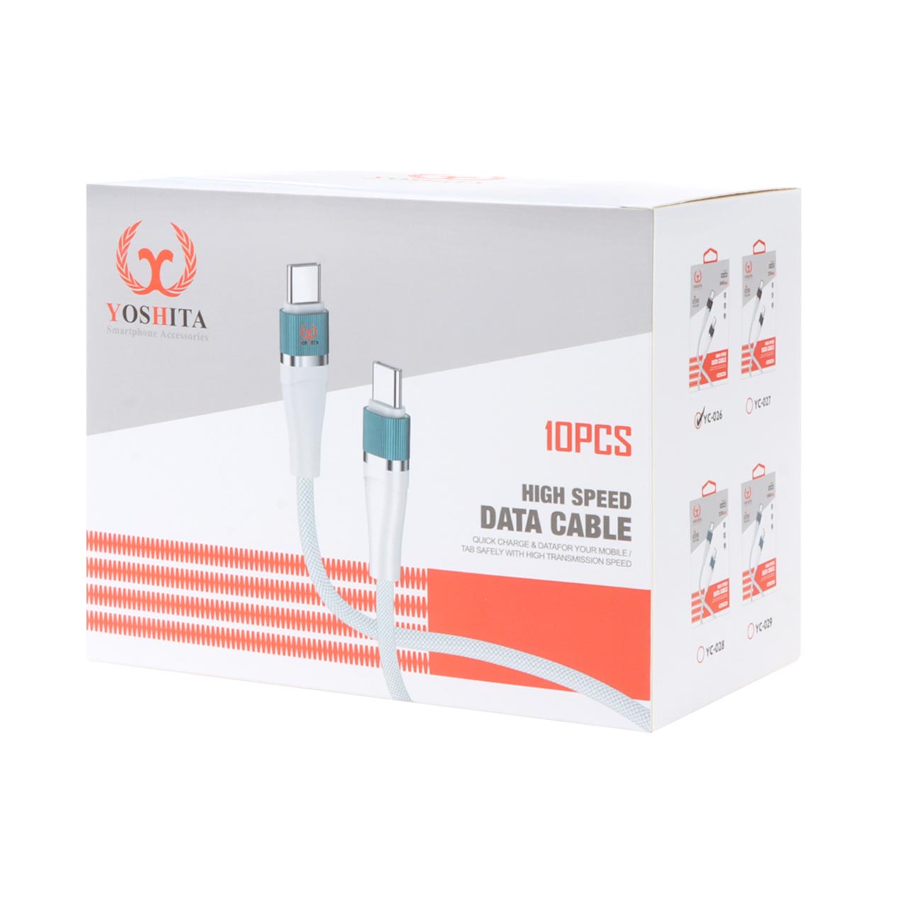 کابل شارژ فست YOSHITA Type-C To Type-C مدل YC-029 - سفید - MMS - فروشگاه - پنل فروشگاهی eways