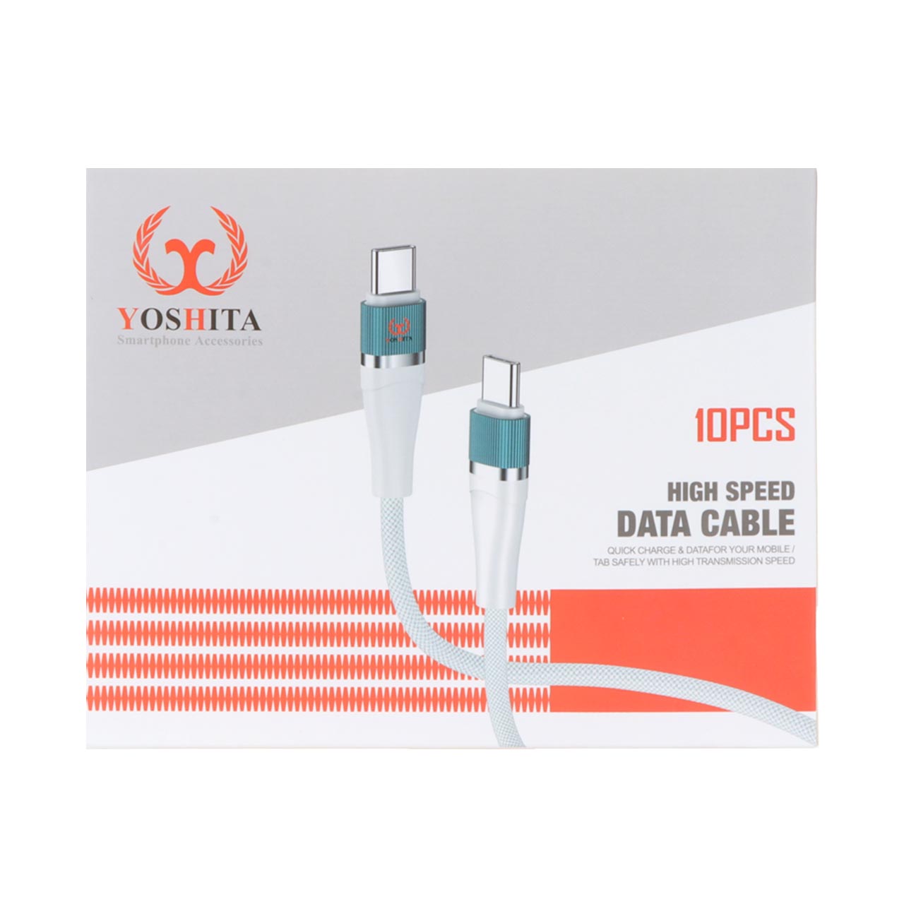 پک 10 عددی کابل شارژ فست YOSHITA Type-C To Type-C مدل YC-029 - سفید - MMS - فروشگاه - پنل ...