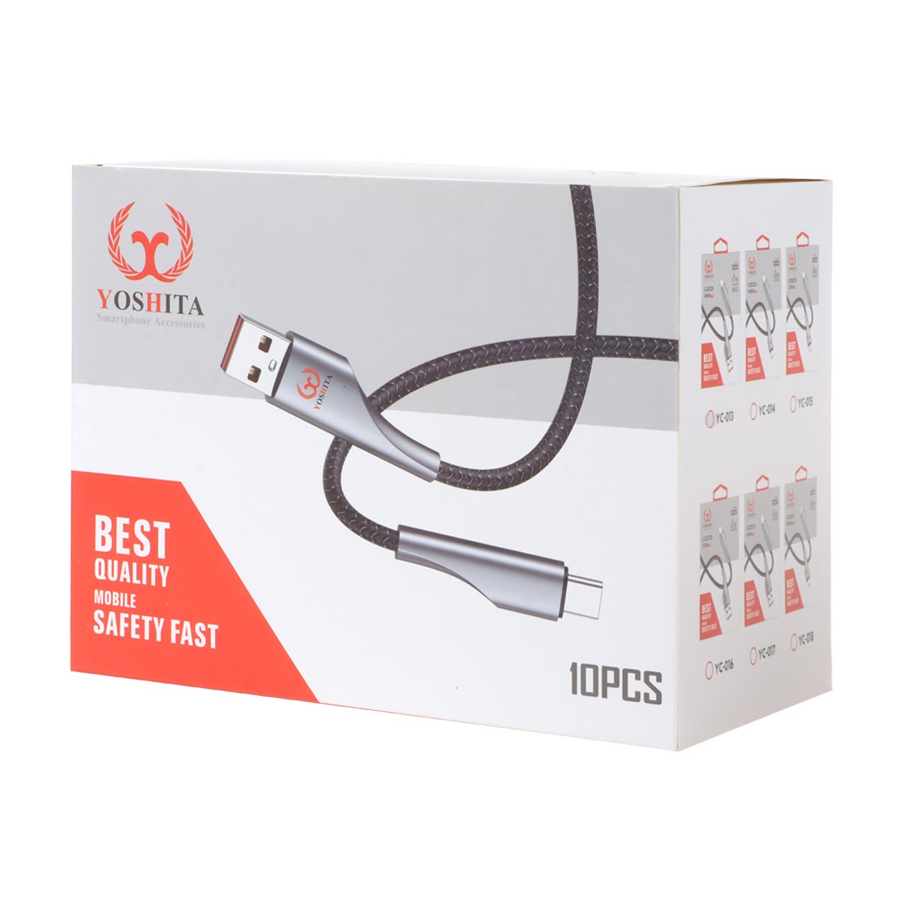 پک 10 عددی کابل شارژ فست YOSHITA Type-C مدل YC-013 - مشکی - MMS - فروشگاه - پنل فروشگاهی eways