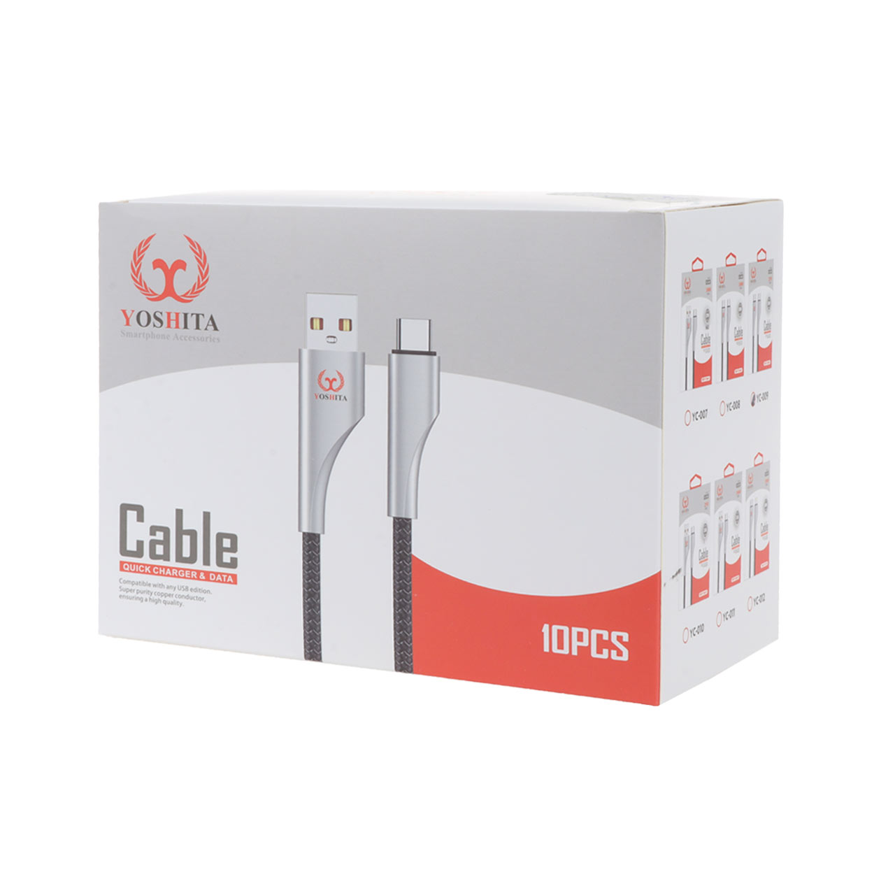 پک 10 عددی کابل شارژ فست پاوربانک YOSHITA Type-C To Type-C مدل YC-009 - مشکی - MMS - فروشگاه ...