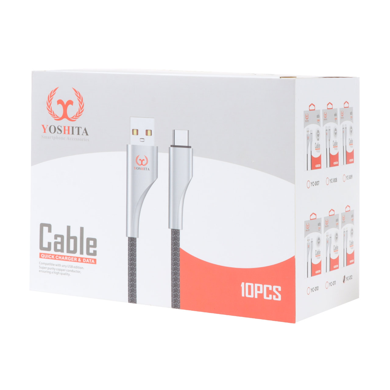 پک 10 عددی کابل شارژ فست YOSHITA Type-C To Lightning مدل YC-012 - مشکی - MMS - فروشگاه - پنل ...