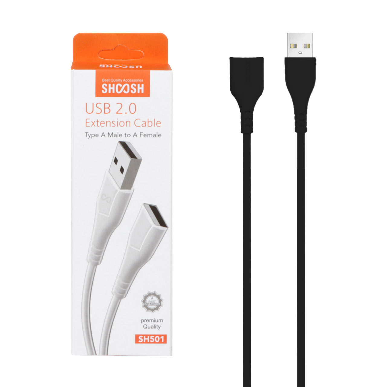 کابل افزایش طول 30 سانتی Shoosh USB2.0 مدل SH501 - مشکی - فروشگاه - پنل فروشگاهی eways