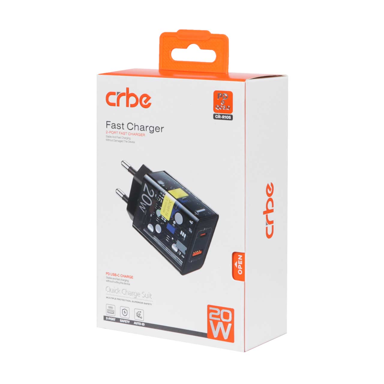 شارژر دیواری 20W فست و PD دو پورت Crbe مدل CR-R105 - مشکی (گارانتی یکساله PMC) - فروشگاه - پنل ...