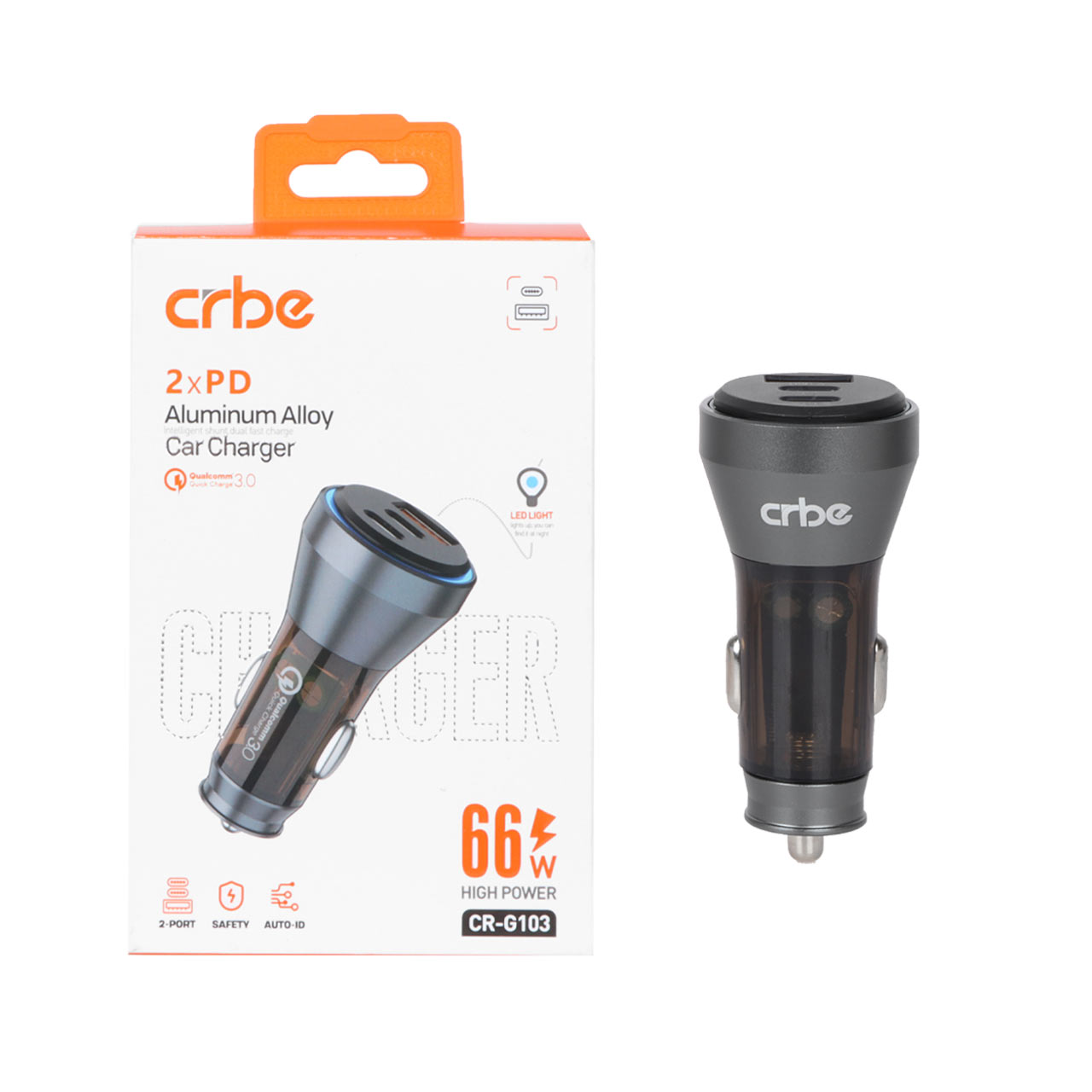 شارژر فندکی فست و PD سه پورت Crbe مدل CR-G103 66W - خاکستری (گارانتی یکساله PMC) - فروشگاه - پنل ...