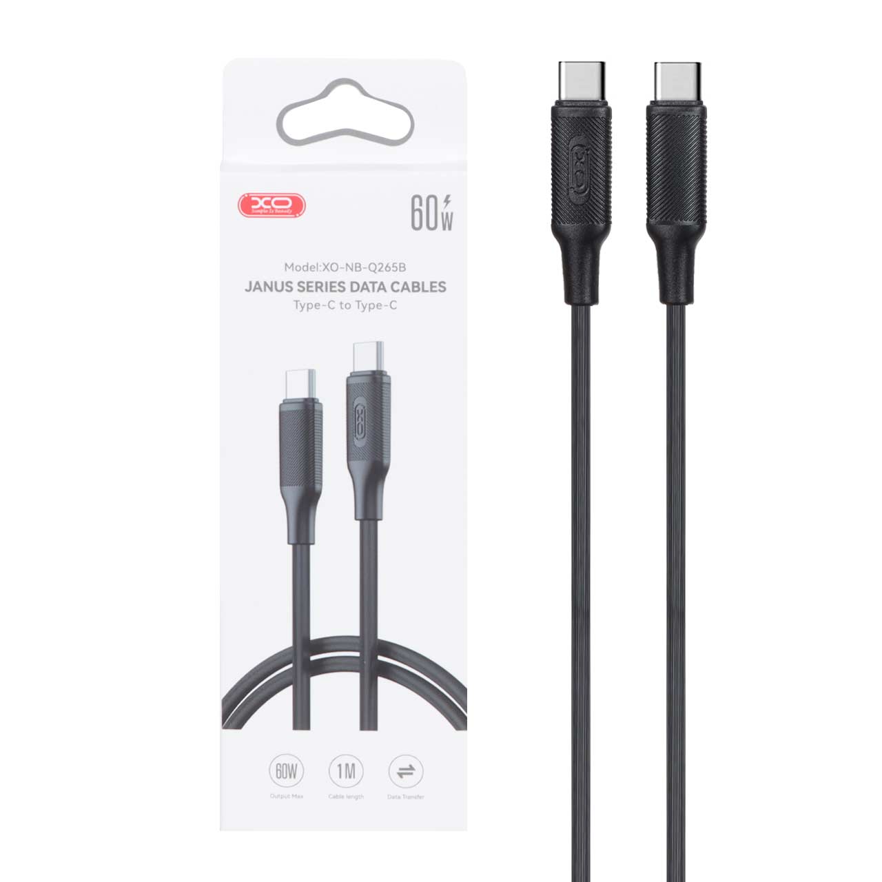 کابل شارژ فست XO Type-C to Type-C مدل Q265B - مشکی - فروشگاه - پنل فروشگاهی eways