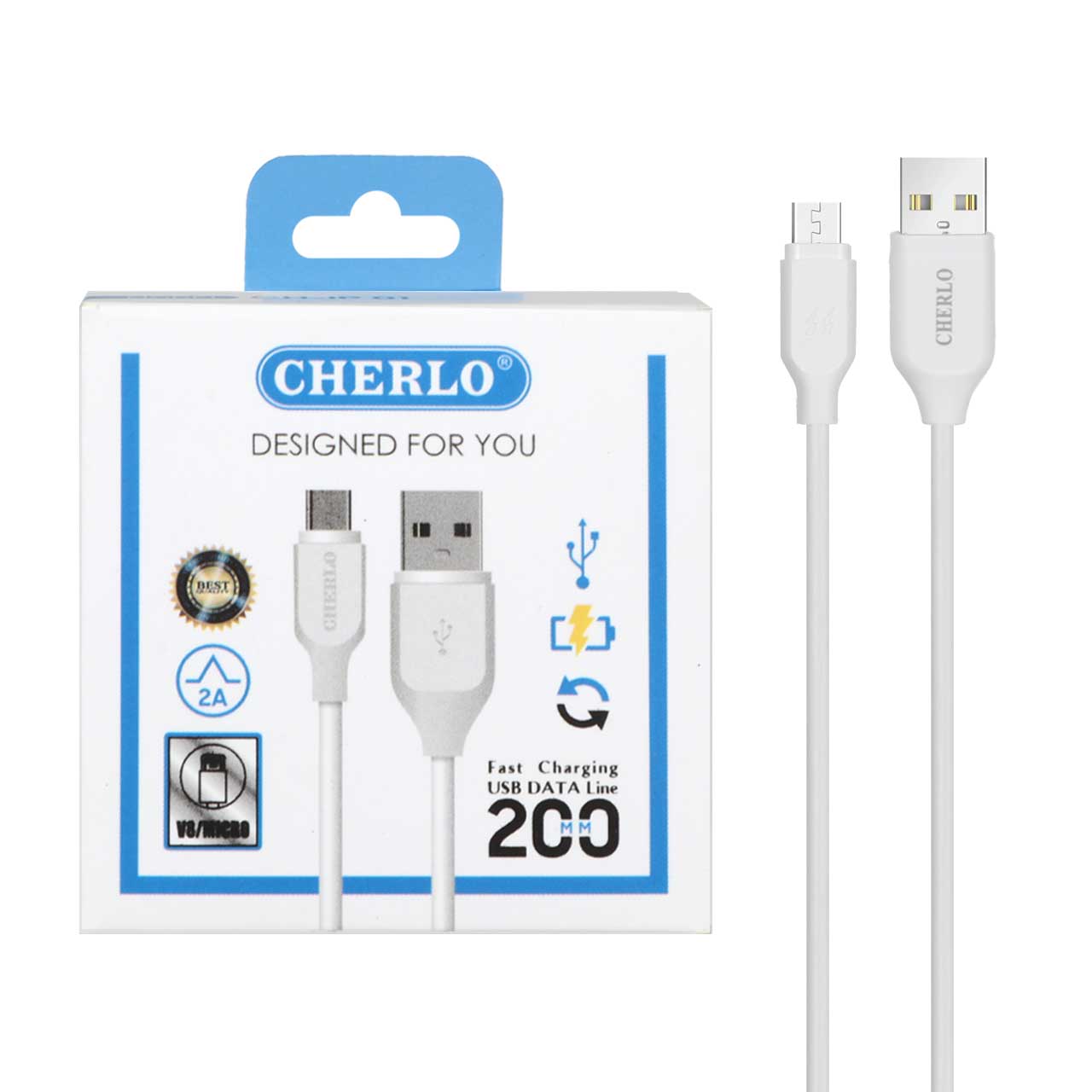کابل شارژ پاوربانک اندروید CHERLO مدل CH-V801 - سفید - فروشگاه - پنل ...