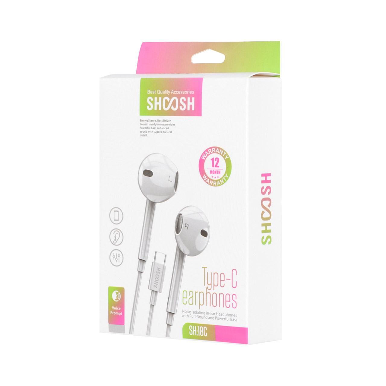 هندزفری با سیم با پورت Shoosh Type-C مدل SH-18C - سفید - SMO - فروشگاه - پنل فروشگاهی eways