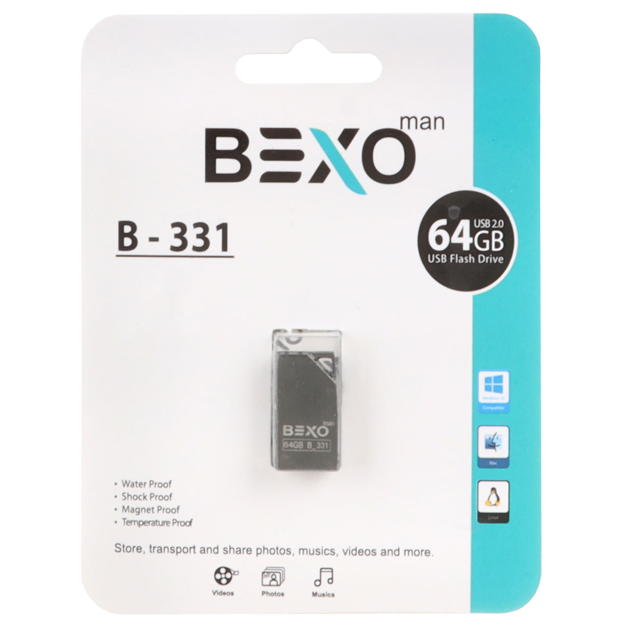 BEXO B-331 USB2.0 Flash Memory - 64GB (گارانتی داده پردازی آواتک) مشکی - فروشگاه - پنل فروشگاهی ...