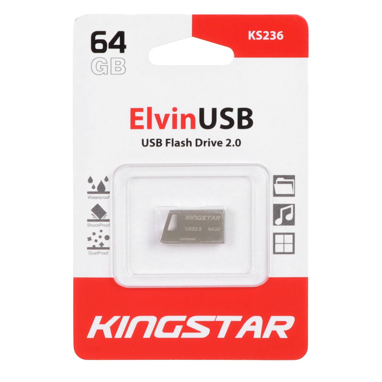 KingStar Elvin KS236 USB2.0 Flash Memory - 64GB (گارانتی متین) نقره ای - فروشگاه - پنل فروشگاهی ...