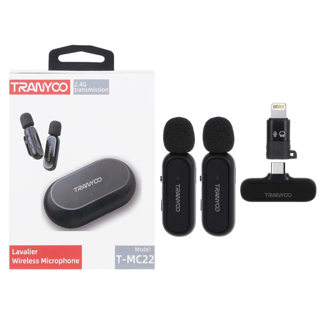 میکروفن بی سیم Tranyoo مدل T-MC22 - مشکی - فروشگاه - پنل فروشگاهی eways