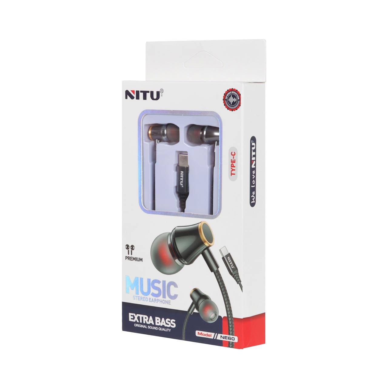 هندزفری با سیم با پورت Nitu Type-C مدل NE60 - خاکستری - فروشگاه - پنل فروشگاهی eways