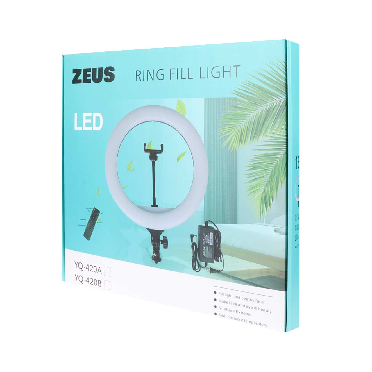 رینگ لایت 16 اینچ Zeus مدل YQ-420A (بدون پایه) - فروشگاه - پنل فروشگاهی eways