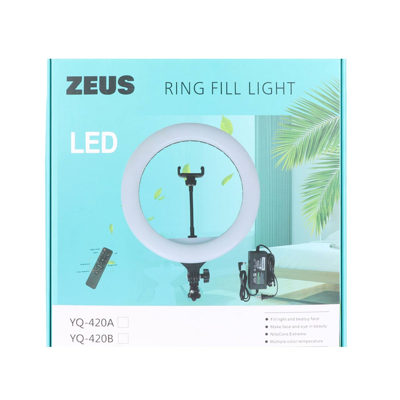 رینگ لایت 16 اینچ Zeus مدل YQ-420A (بدون پایه) - فروشگاه - پنل فروشگاهی eways
