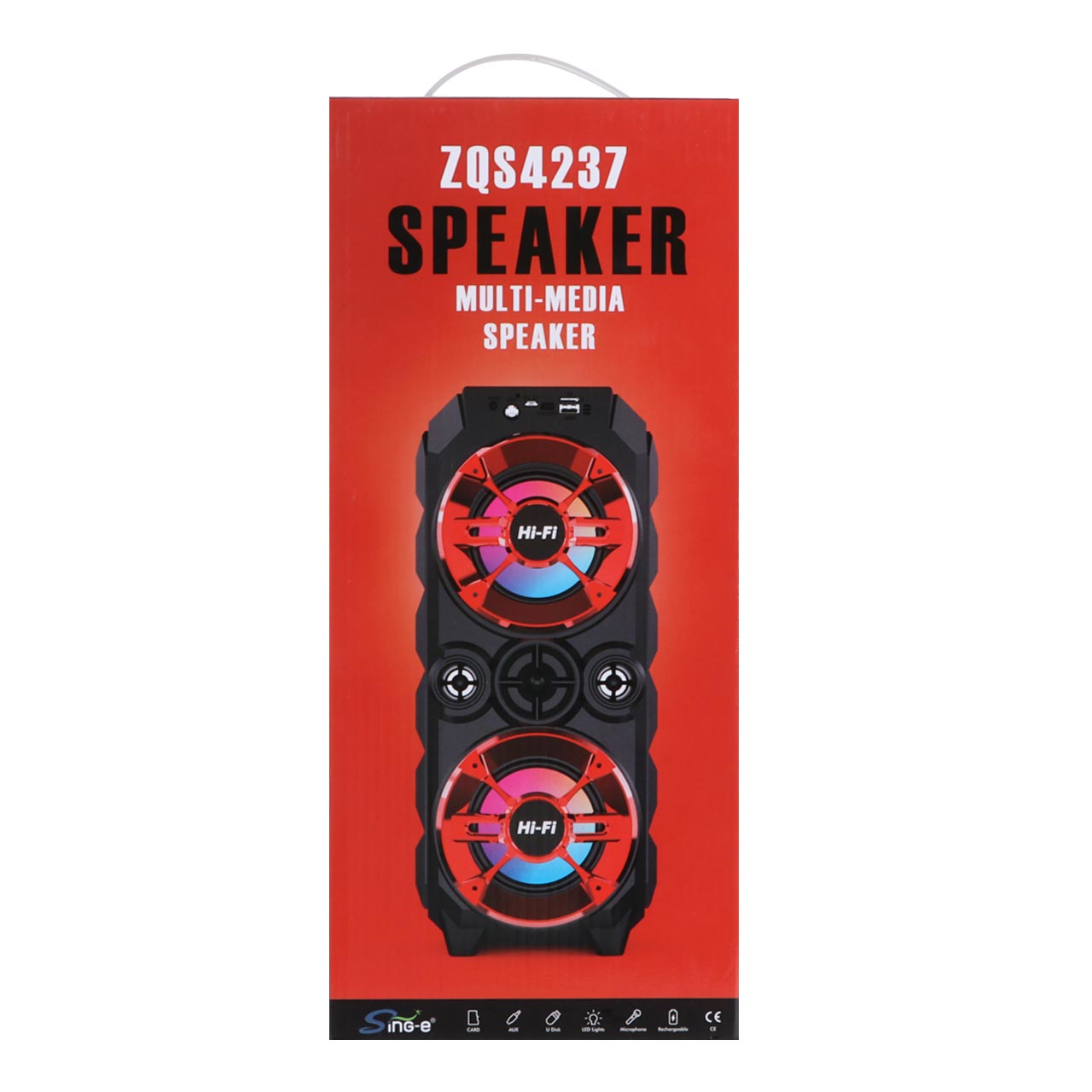 اسپیکر بی سیم SinG-e مدل ZQS 4237 - قرمز - فروشگاه - پنل فروشگاهی eways