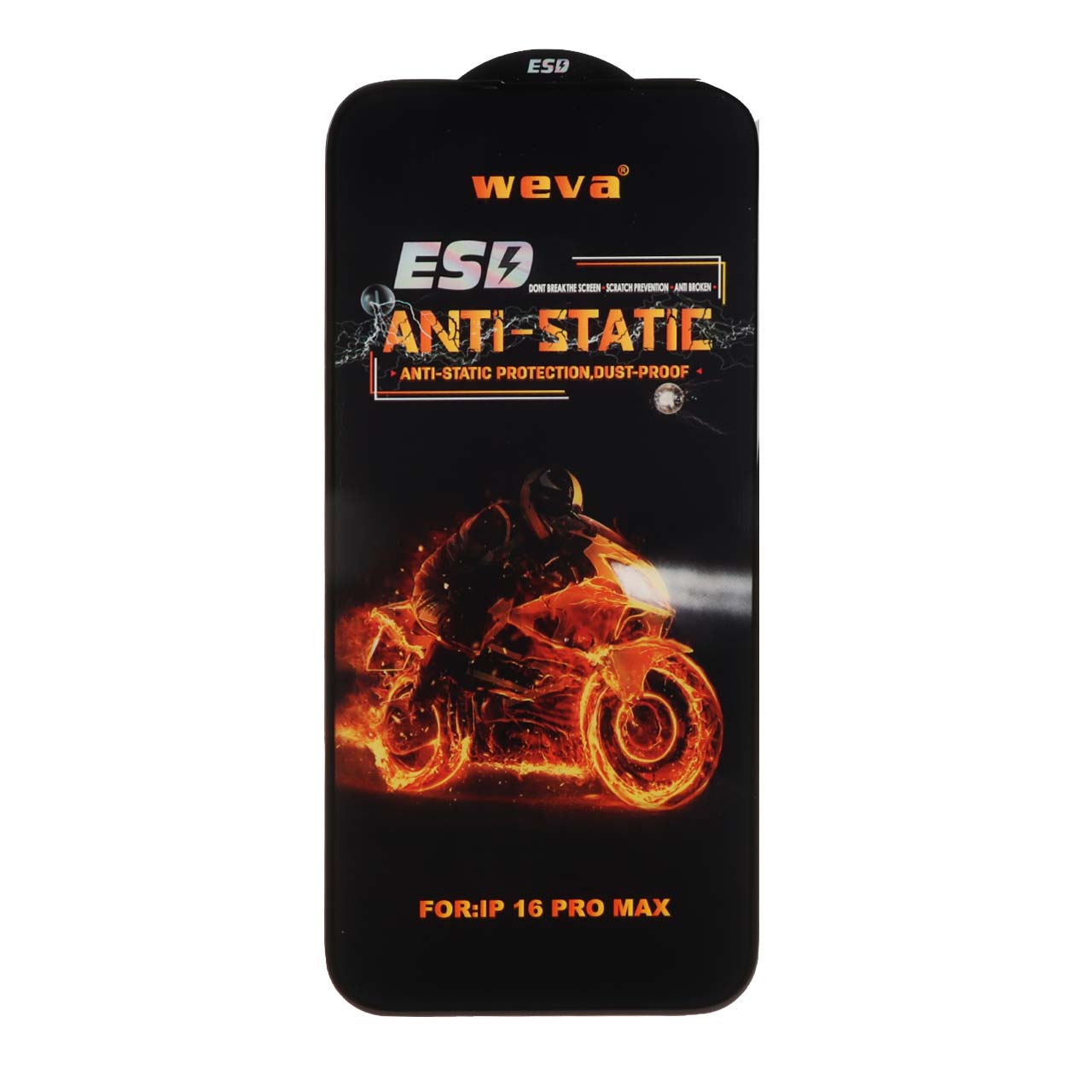 محافظ صفحه نمایش شیشه ای Full Cover ESD Anti Static - Weva مدل Apple iPhone 16 Pro Max (بدون پک ...