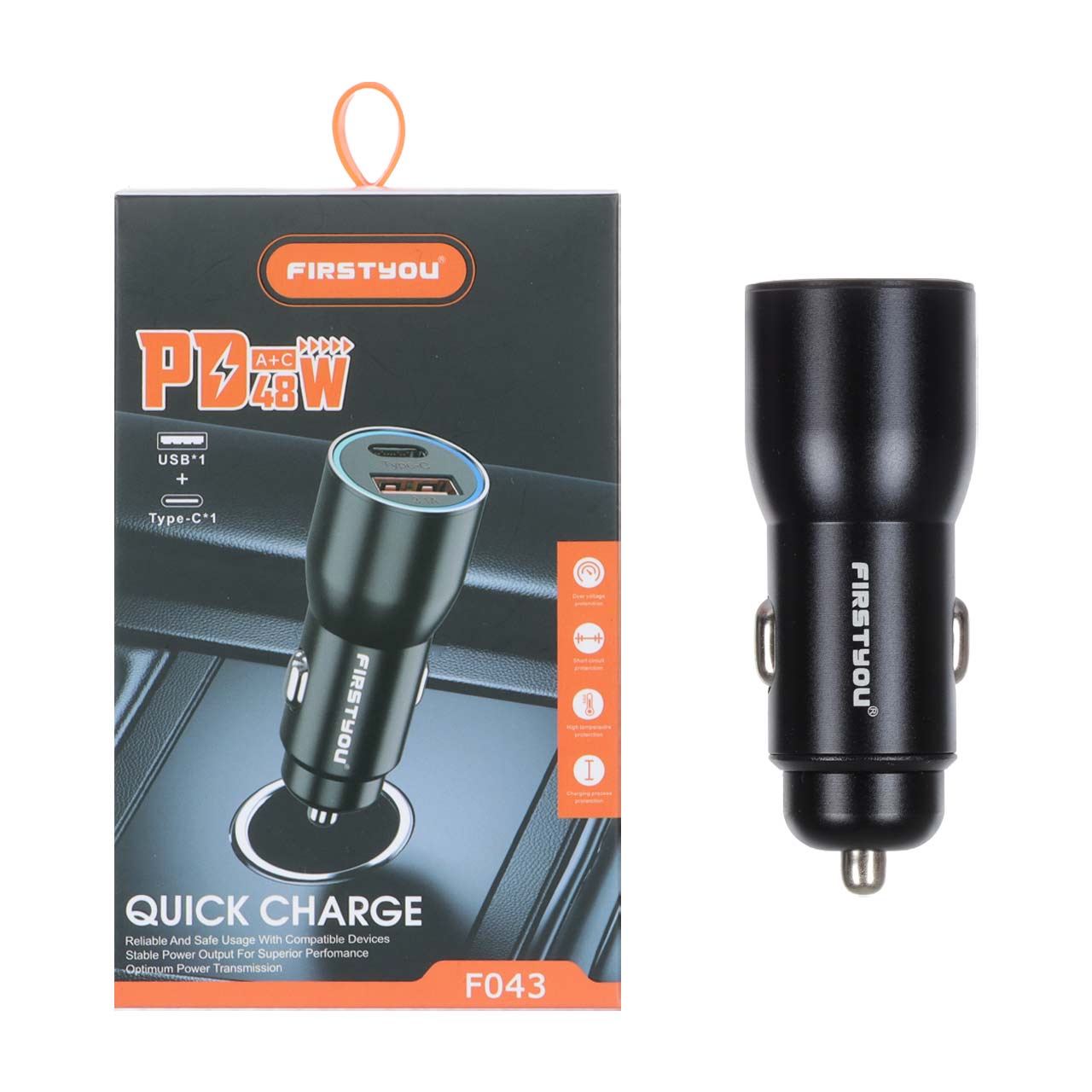 شارژر فندکی فست و PD دو پورت FIRSTYOU مدل F043 48W - مشکی - فروشگاه - پنل فروشگاهی eways