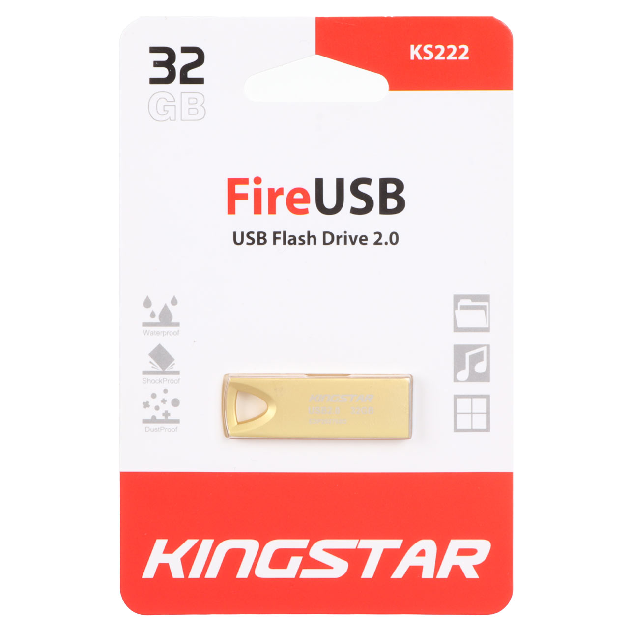 KingStar Fire KS222 USB2.0 Flash Memory-32GB - طلایی (گارانتی متین) - فروشگاه - پنل فروشگاهی eways