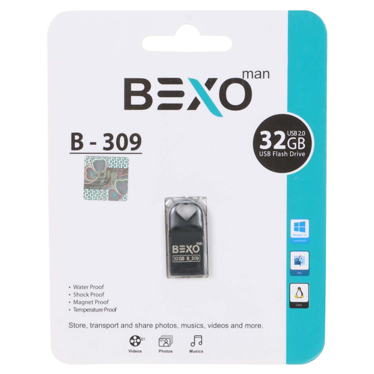 BEXO B-309 USB2.0 Flash Memory-32GB (گارانتی داده پردازی آواتک) مشکی - فروشگاه - پنل فروشگاهی eways
