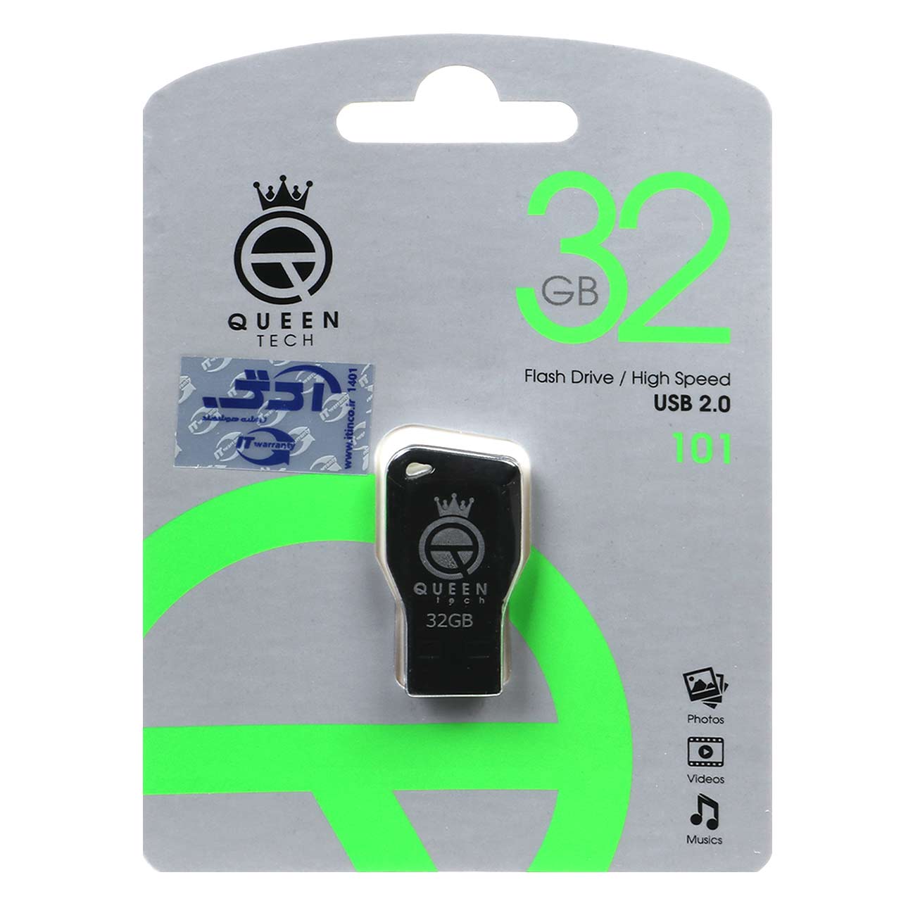 Queen tech-101 USB2.0 Flash Memory-32GB (گارانتی مادام العمر شرکت آی تین) مشکی - فروشگاه - پنل ...