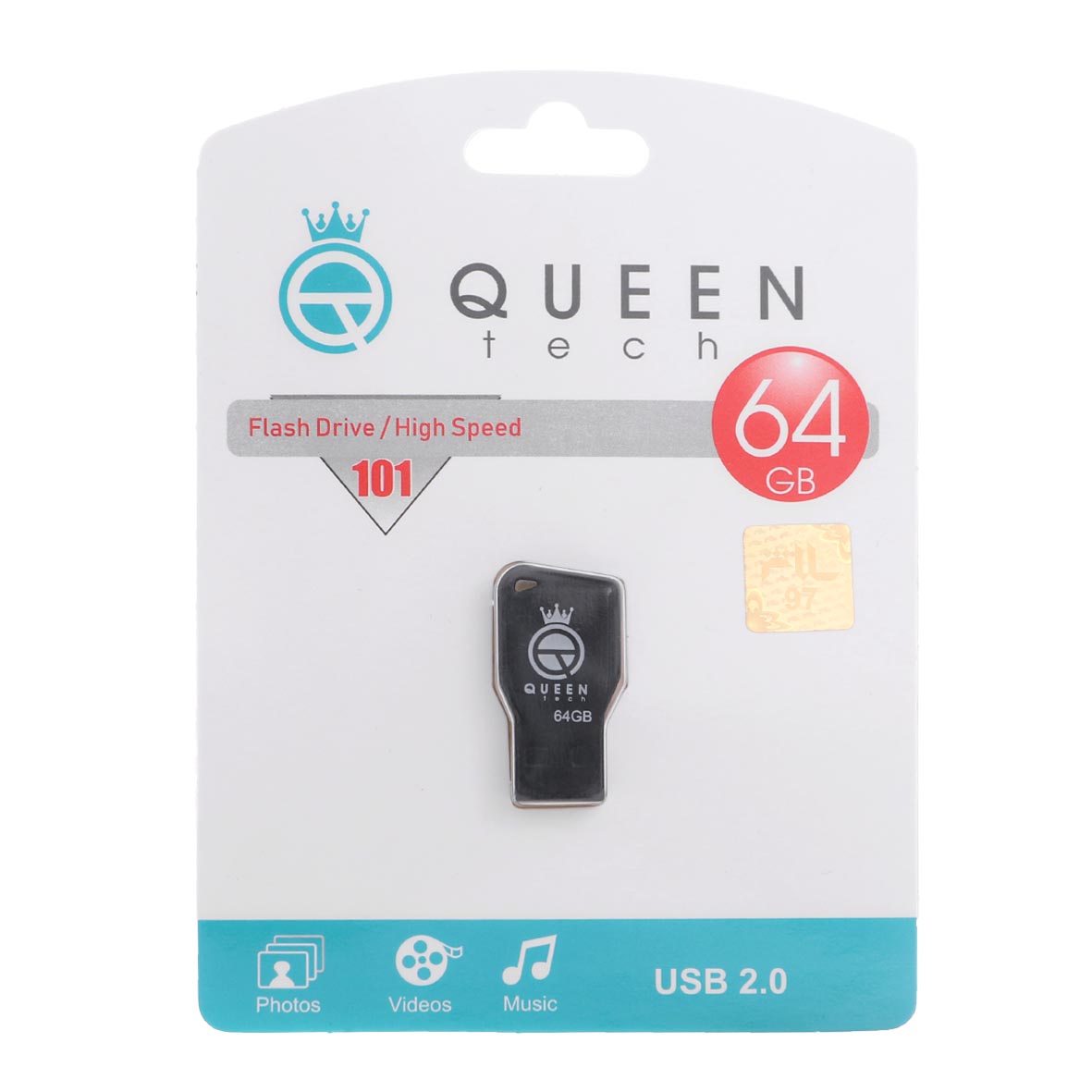 Queen tech-101 USB2.0 Flash Memory-64GB (گارانتی تلاش) مشکی - فروشگاه - پنل فروشگاهی eways