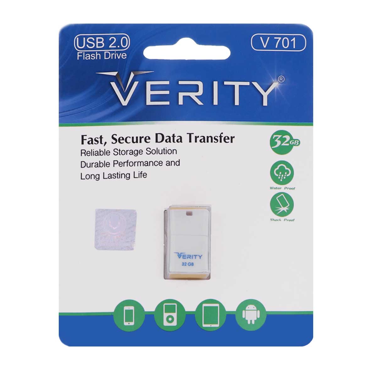 Verity V701 USB2.0 Flash Memory-32GB-(گارانتی آسان سرویس) سفید - فروشگاه - پنل فروشگاهی eways