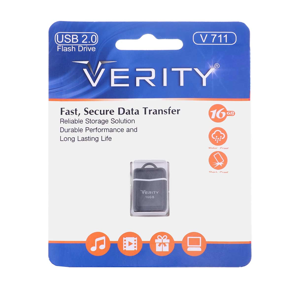 Verity V711 USB2.0 Flash Memory-16GB-(گارانتی آسان سرویس) مشکی - فروشگاه - پنل فروشگاهی eways