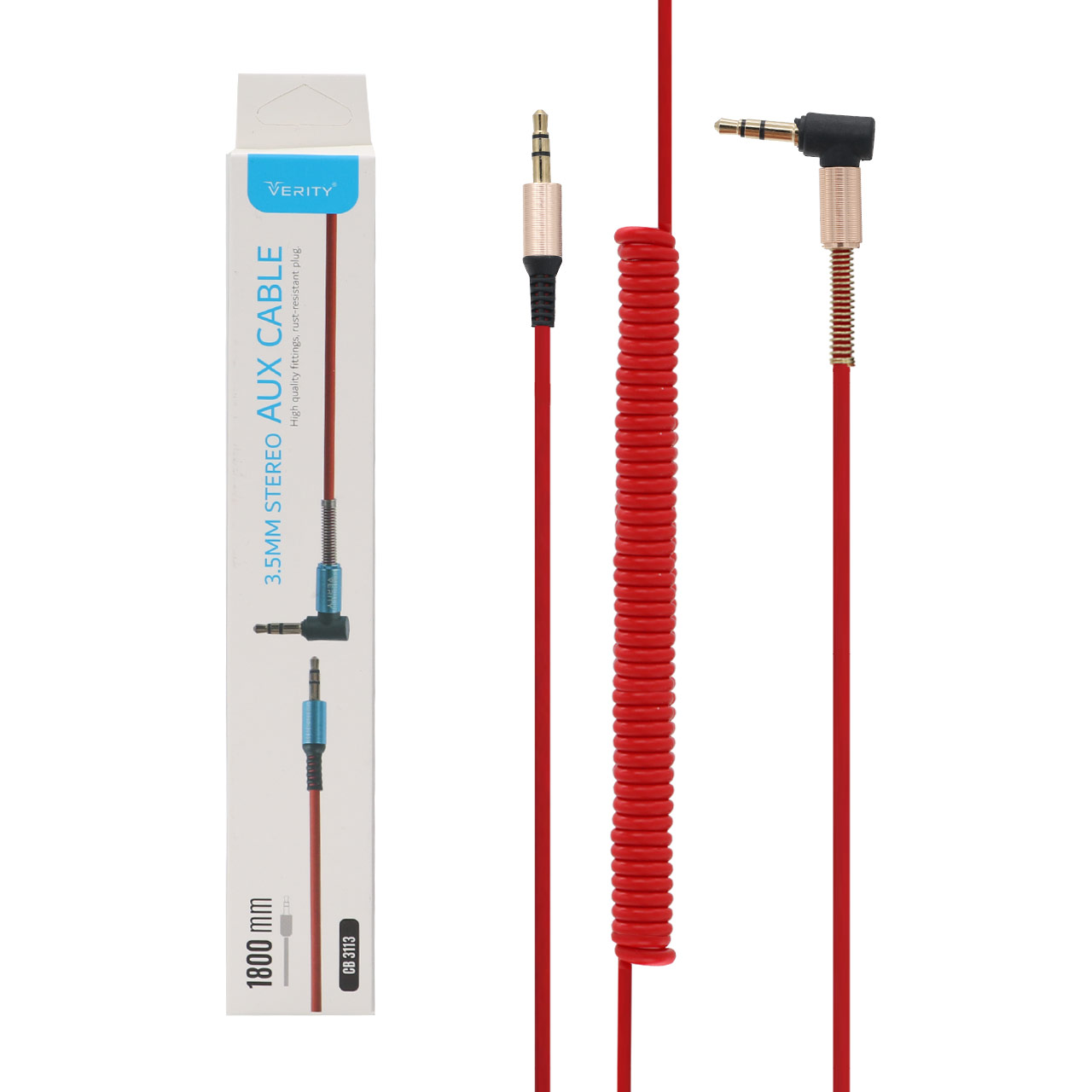 کابل صدا VERITY فنری مدل CB3113 - قرمز - فروشگاه - پنل فروشگاهی eways