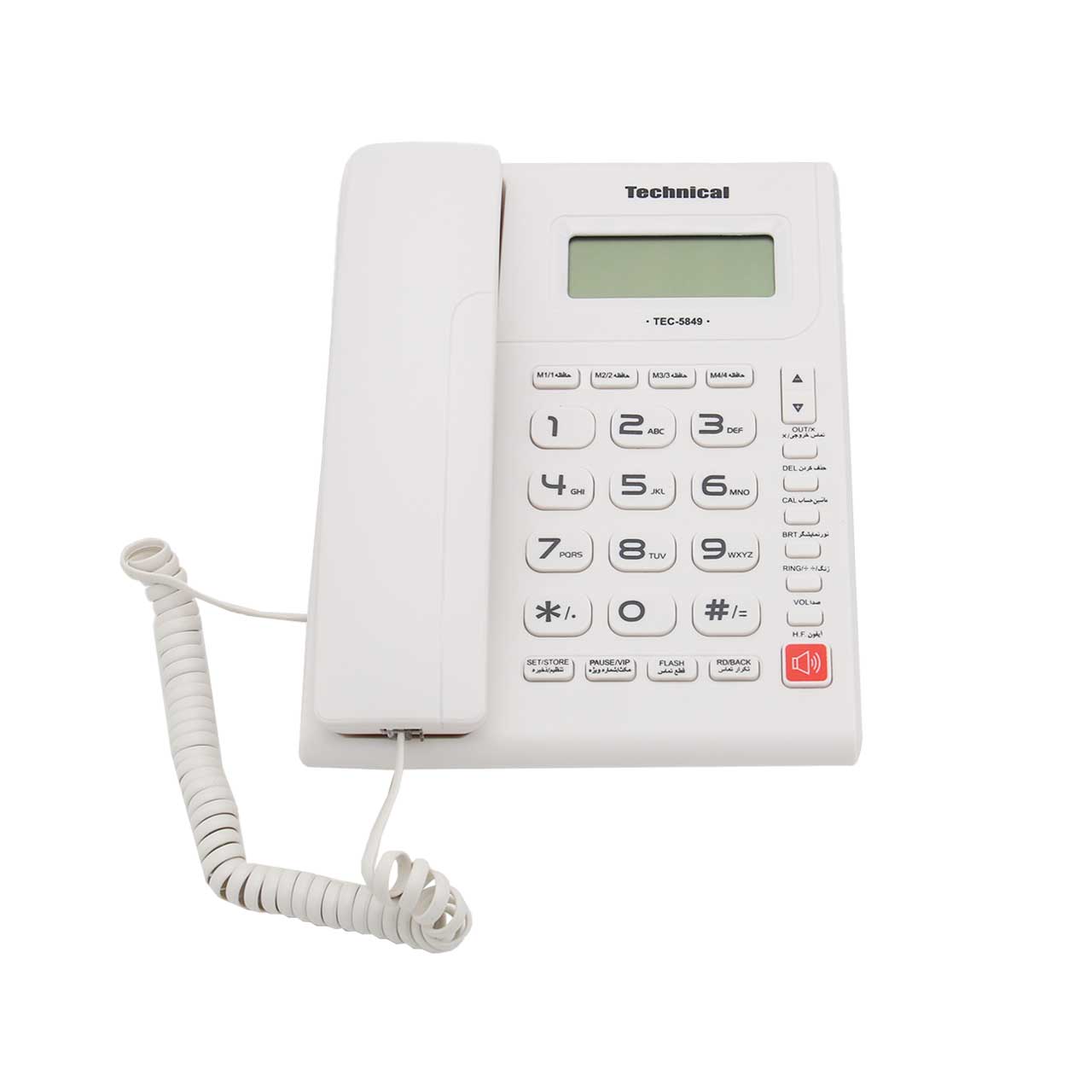 تلفن رومیزی تکنیکال TEC-5849 - سفید - فروشگاه - پنل فروشگاهی eways
