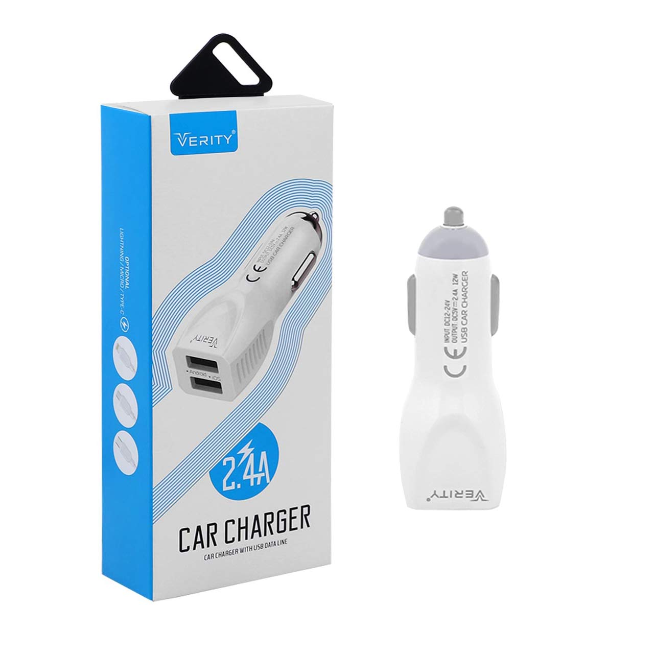 شارژر فندکی دو پورت Verity مدل C-1115-سفید - فروشگاه - پنل فروشگاهی eways