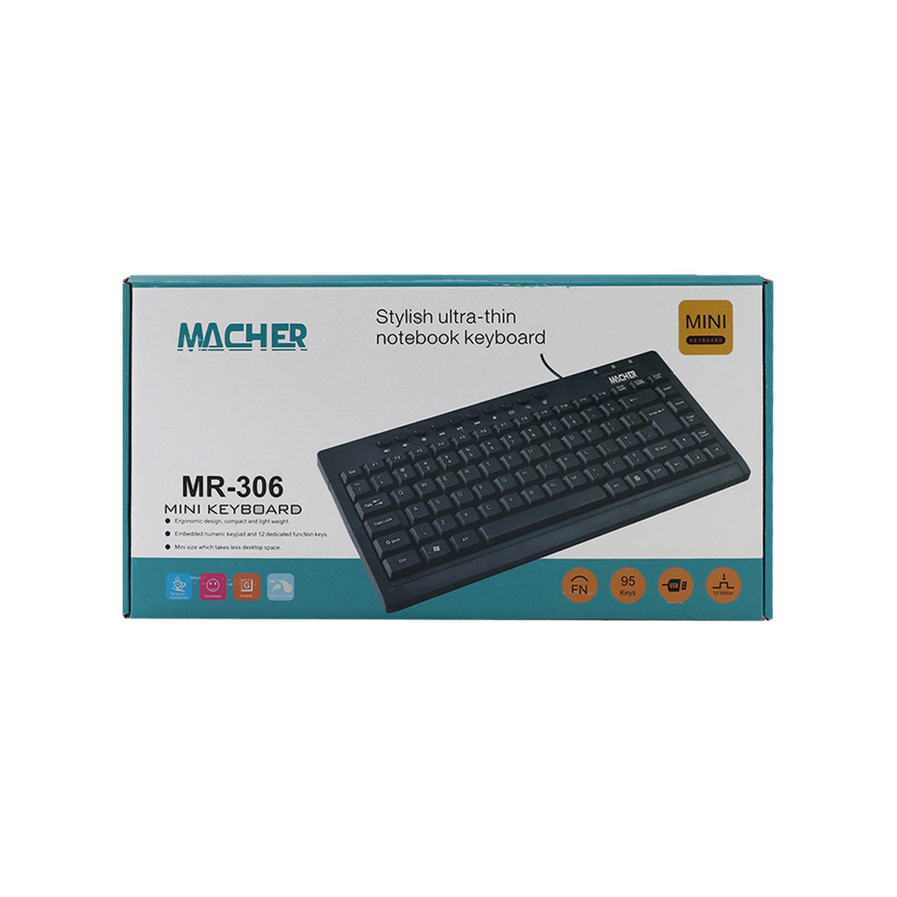 مینی کیبورد باسیم Macher مدل MR-306 - مشکی - فروشگاه - پنل فروشگاهی eways