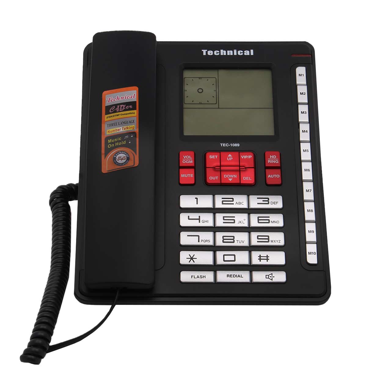 تلفن رومیزی تکنیکال TEC-1089 - مشکی نقره ای - فروشگاه - پنل فروشگاهی eways