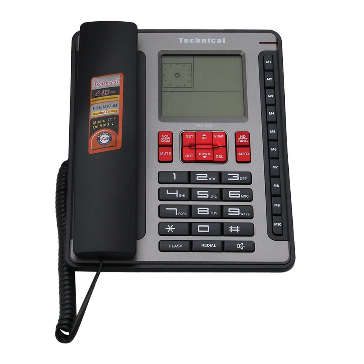 تلفن رومیزی تکنیکال TEC-1089 - مشکی خاکستری - فروشگاه - پنل فروشگاهی eways