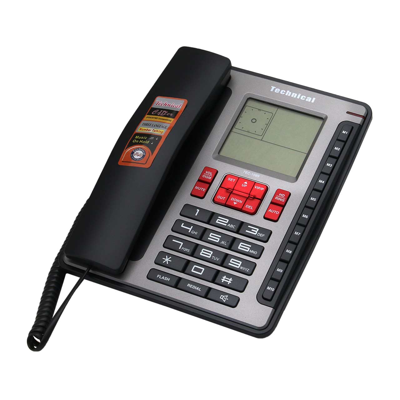تلفن رومیزی تکنیکال TEC-1089 - مشکی خاکستری - فروشگاه - پنل فروشگاهی eways