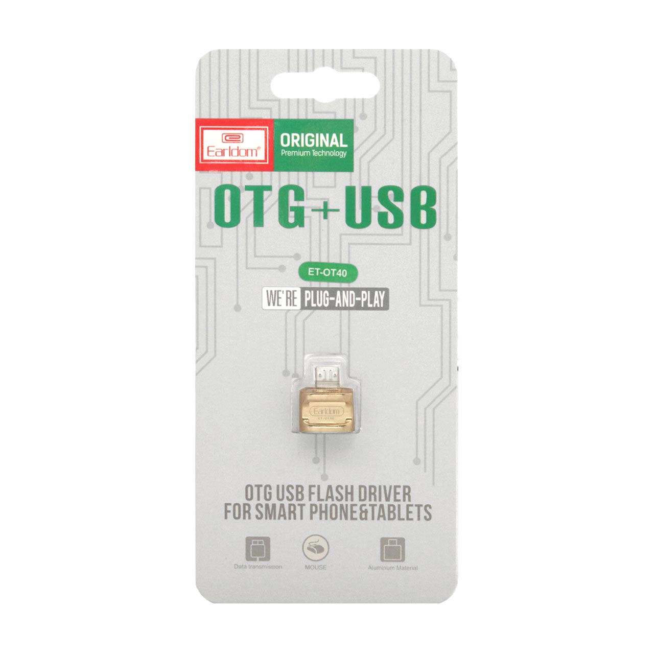 تبدیل OTG اندرویدی Earldom مدل ET-OT40 پک دار -طلایی - فروشگاه - پنل فروشگاهی eways