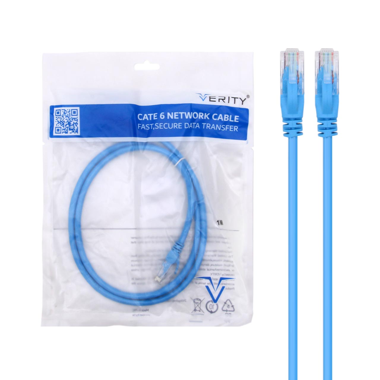 کابل شبکه 1 متری Verity مدل CAT6 آبی - فروشگاه - پنل فروشگاهی eways