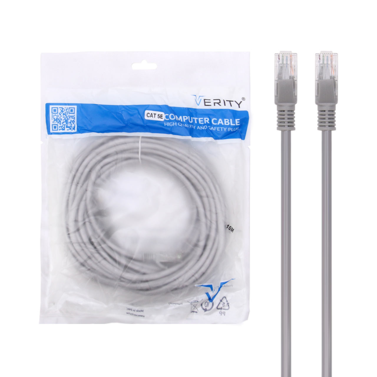 کابل شبکه 10 متری Verity مدل CAT 5E طوسی - فروشگاه - پنل فروشگاهی eways